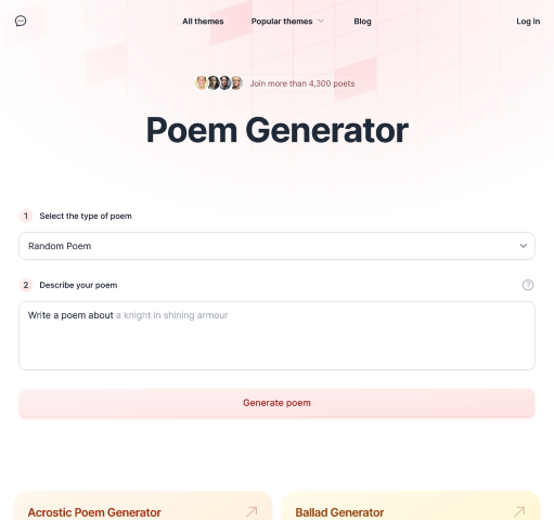 AI Poem Generator - almma.AI